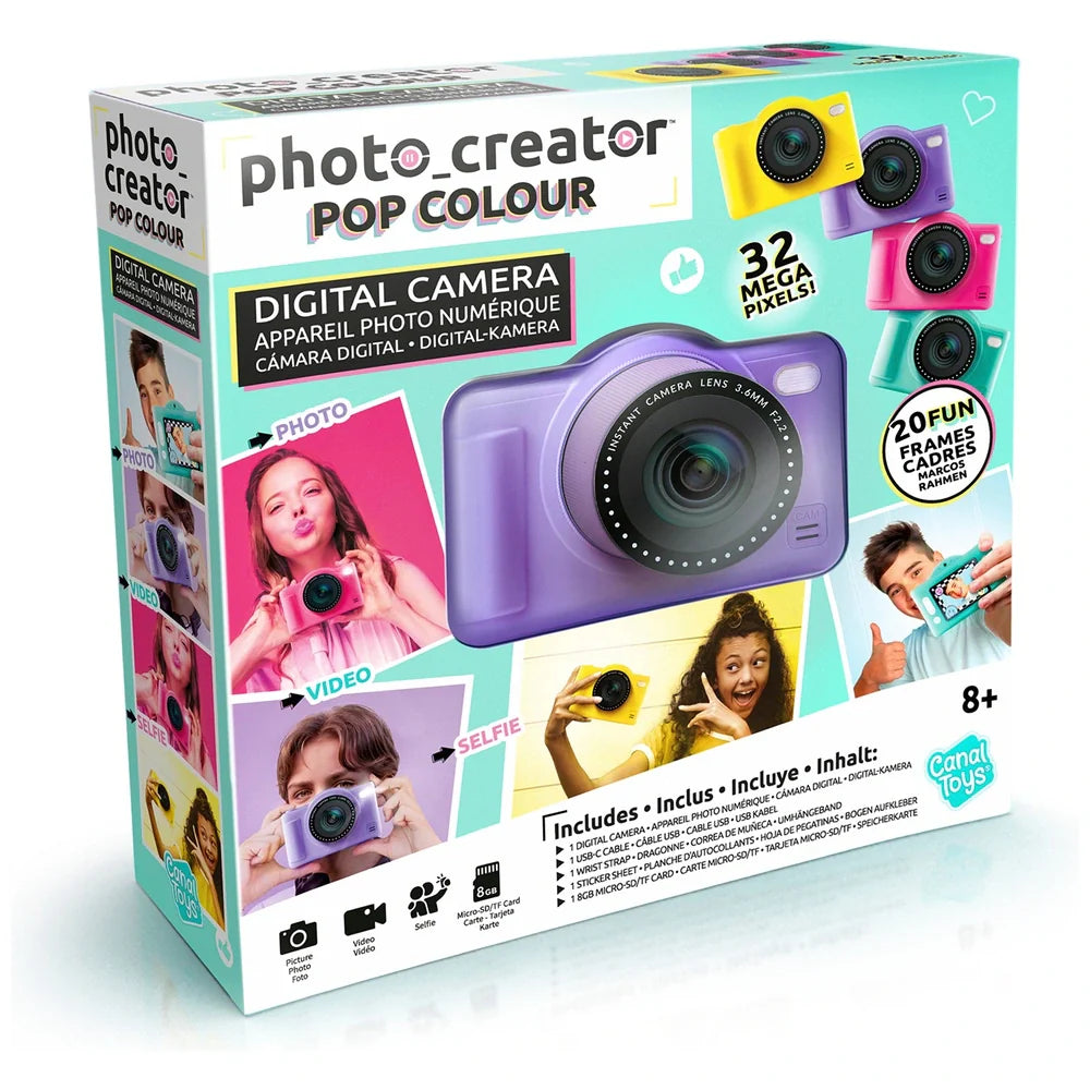 Photo Creator Pop Colour Digital Camera – 32MP, Selfie Lens, & Filters ...